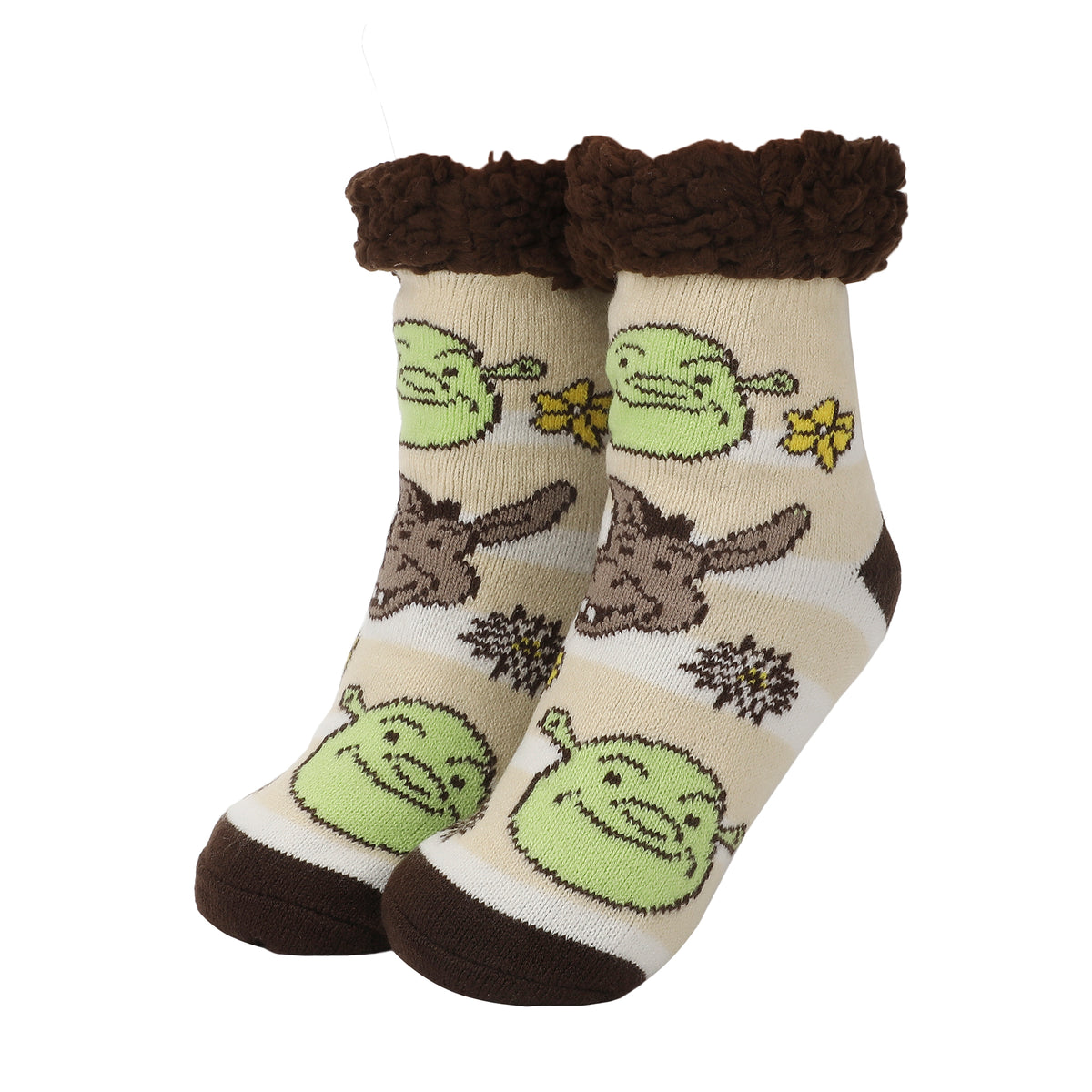 Shrek Womens Shrek & Donkey With Flowers Women's Quarter Cozy Socks ...