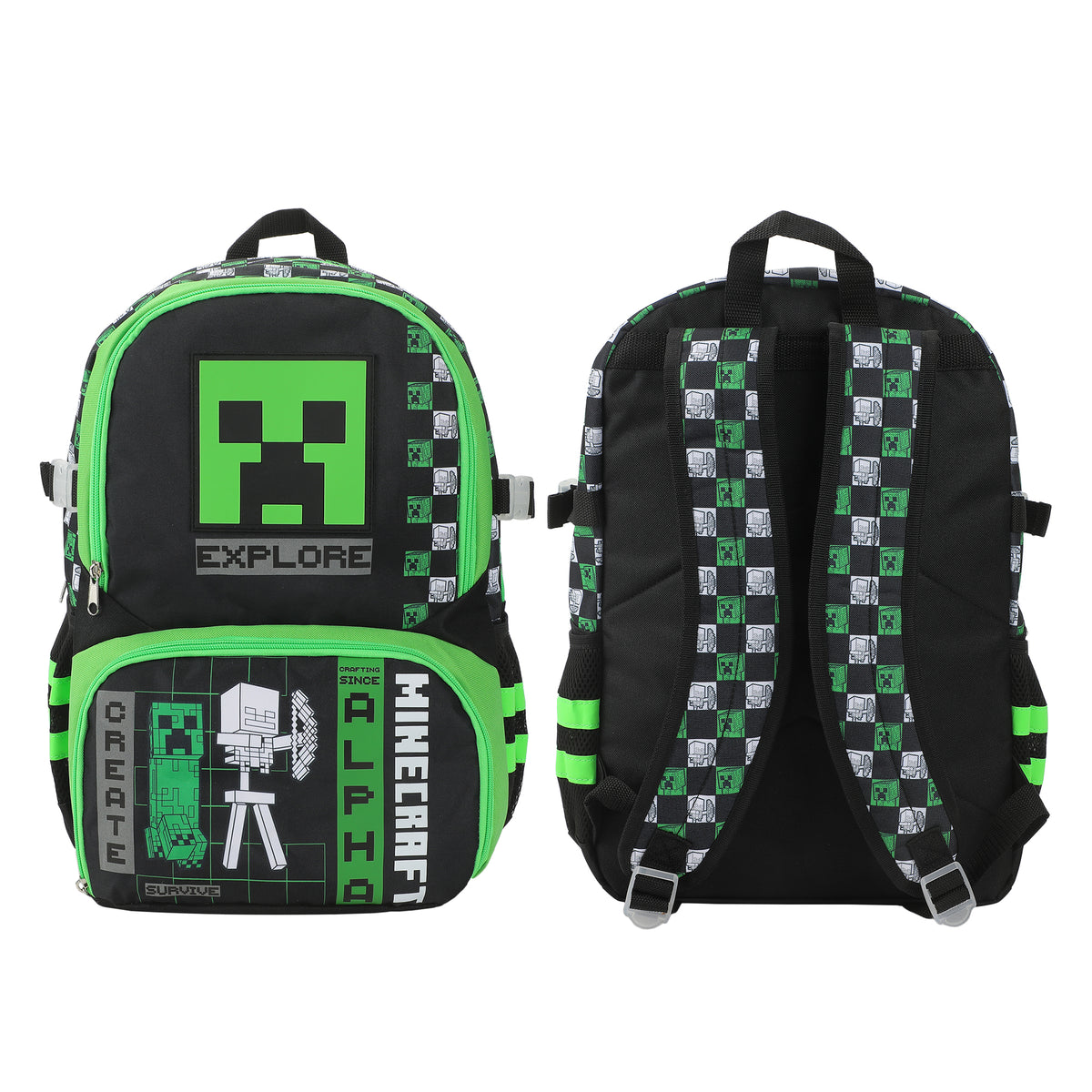 Minecraft Alpha Creeper 16" Sports Backpack and Gym Bag – Bioworld