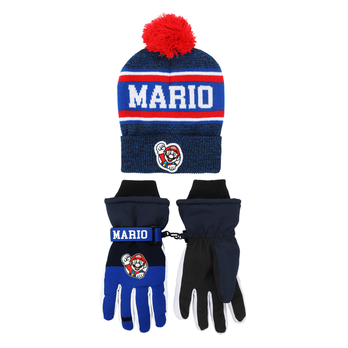 Super Mario Bros Mario 2-Piece Knit Hat & Ski Gloves Combo Set – Bioworld