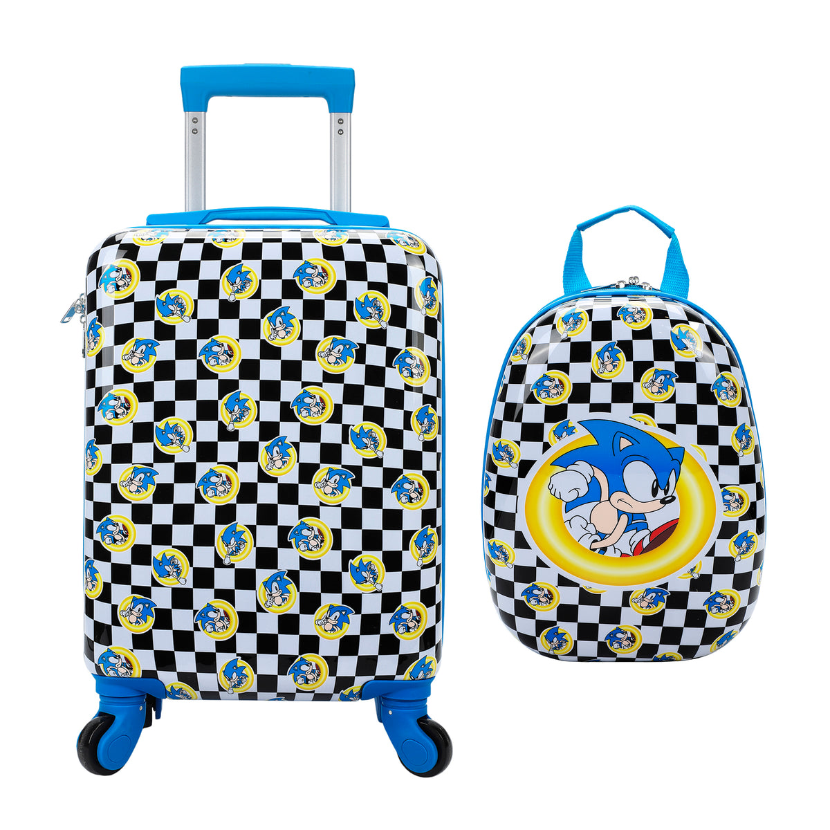 Sonic the Hedgehog Kids' 2-Piece Travel Set With Rolling Suitcase And ...