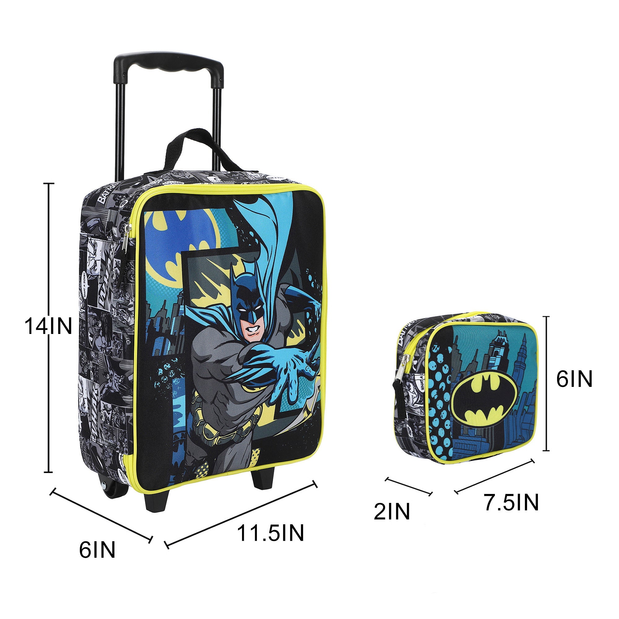 Batman Core Kids 14-Inch Pilot Case & Duffle Luggage Set with Utility ...