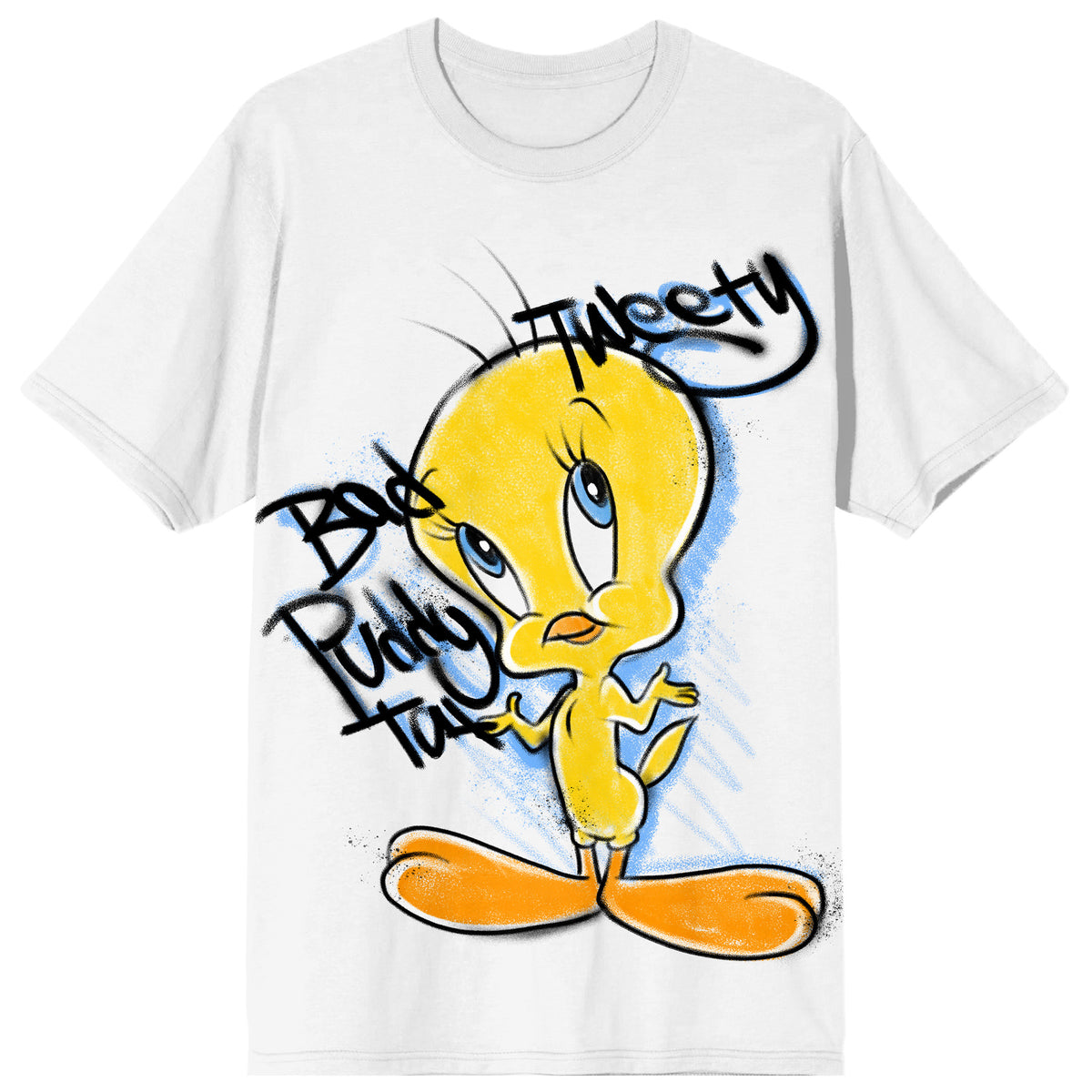 Looney Tunes Graffitti Tweety Women's White T-shirt – Bioworld