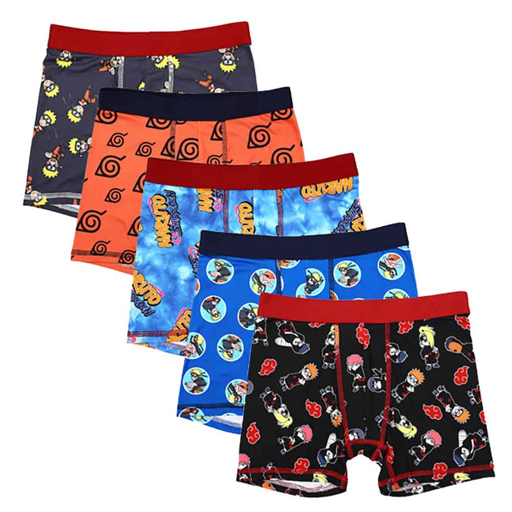 Naruto Shippuden Character Print Multipack Boys Boxer Briefs Underwear ...