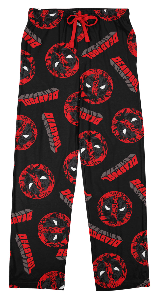 Deadpool Repeat Name & Logo Men's Black Sleep Pajama Pants – Bioworld