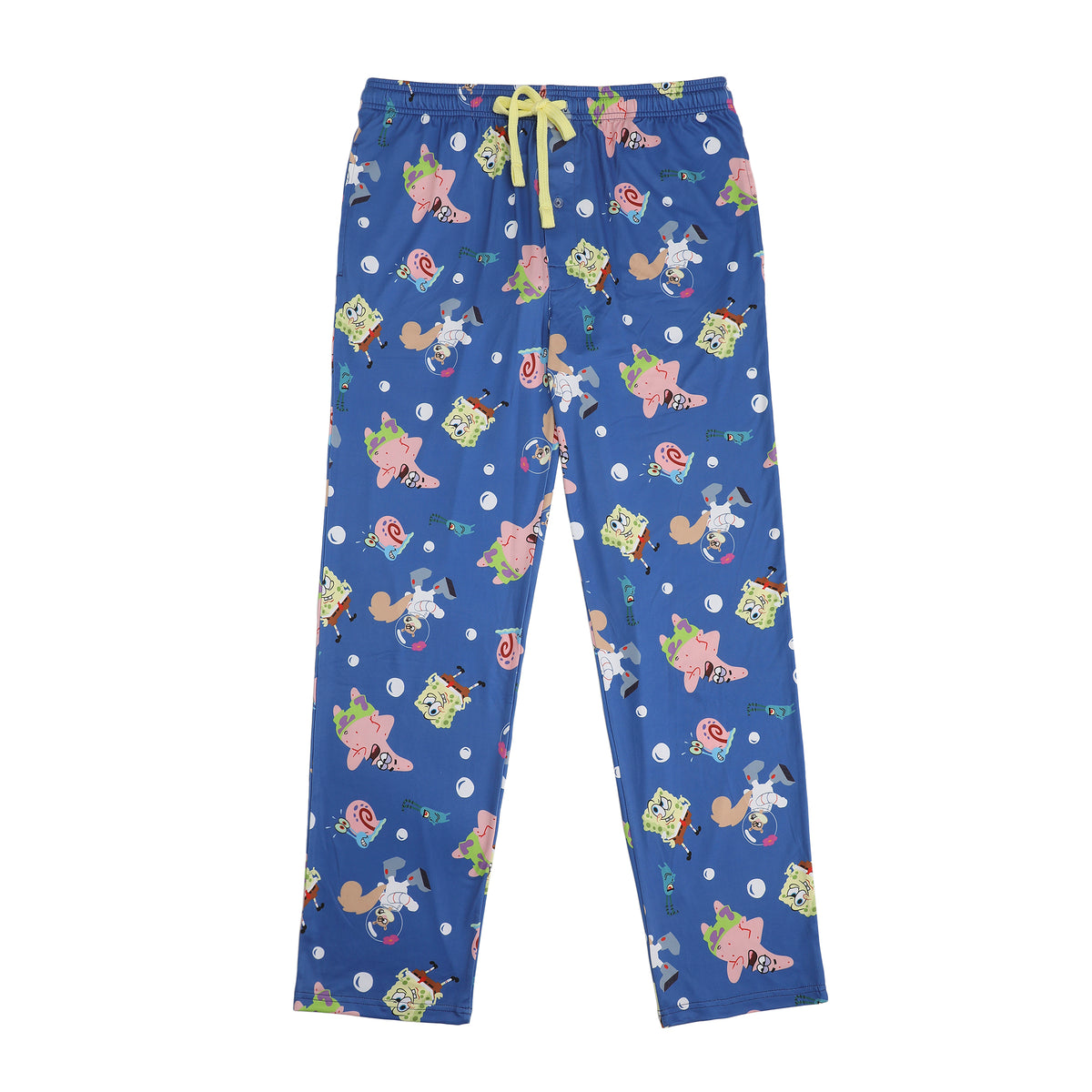 Spongebob Squarepants Characters & Bubbles Mens' Blue Sleep Pajama Pan ...