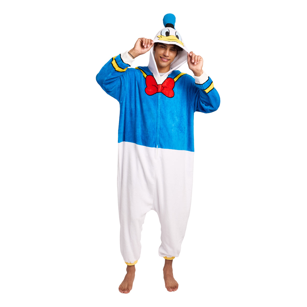 Disney Donald Duck Adult Long Sleeve Hooded Kirgumi Onesie Costume Cos ...